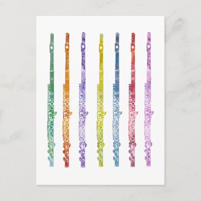 Rainbow of Flutes Postcard | Zazzle.com