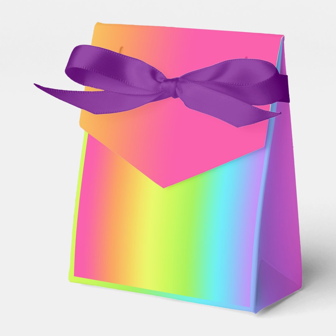 Rainbow Ombre Gradient Birthday Party Favor Boxes | Zazzle