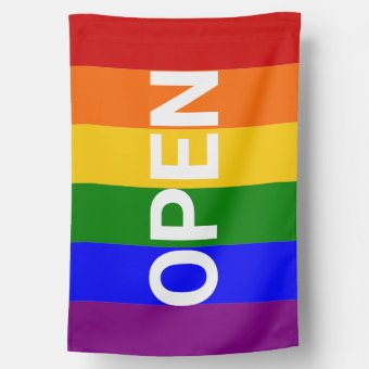 Rainbow Open Sign Flag | Zazzle