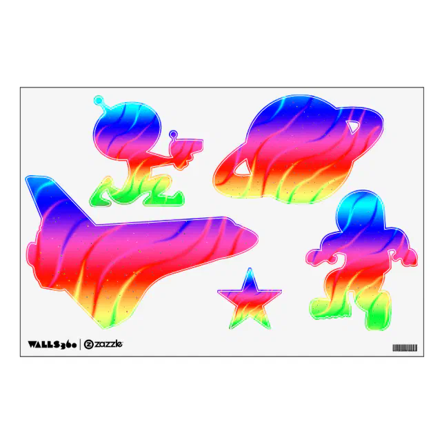 Rainbow Outer Space Wall Decals | Zazzle