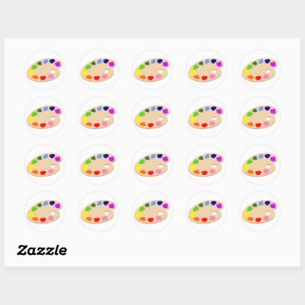 Rainbow Paint Palette Art Stickers | Zazzle