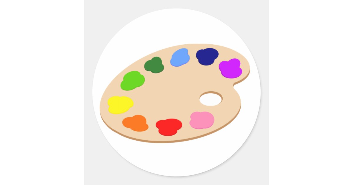Rainbow Paint Palette Art Stickers | Zazzle