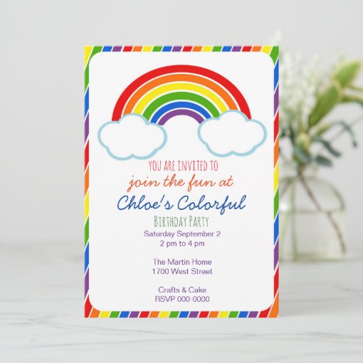 Rainbow Party Invitation | Zazzle