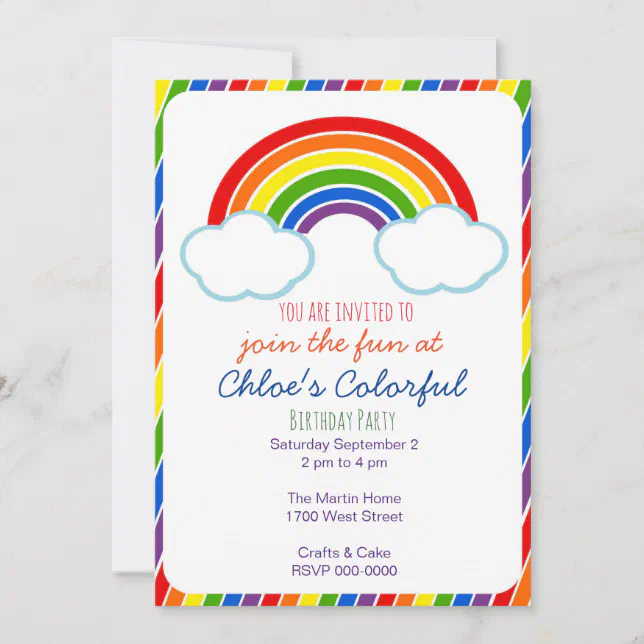 Rainbow Party Invitation | Zazzle