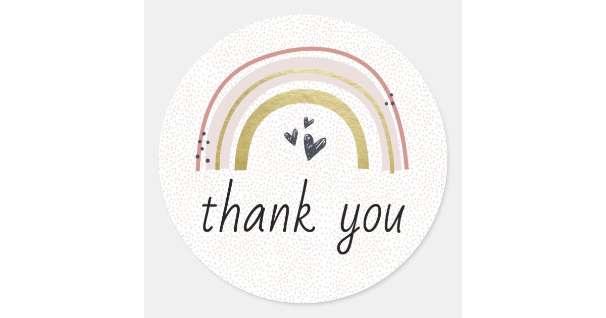 Rainbow Party Thank You Sticker | Zazzle
