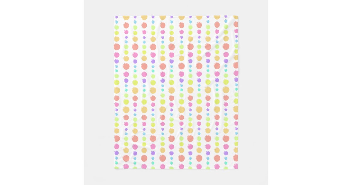 Rainbow Pastel Dots Pattern Fleece Blanket | Zazzle