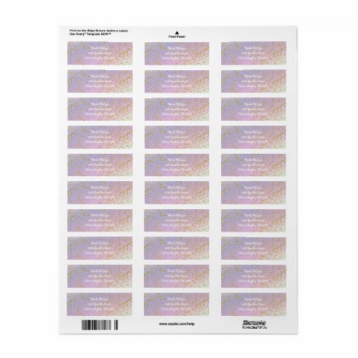 Rainbow Pastel Gold Glitter Fantasy Birthday Party Label | Zazzle