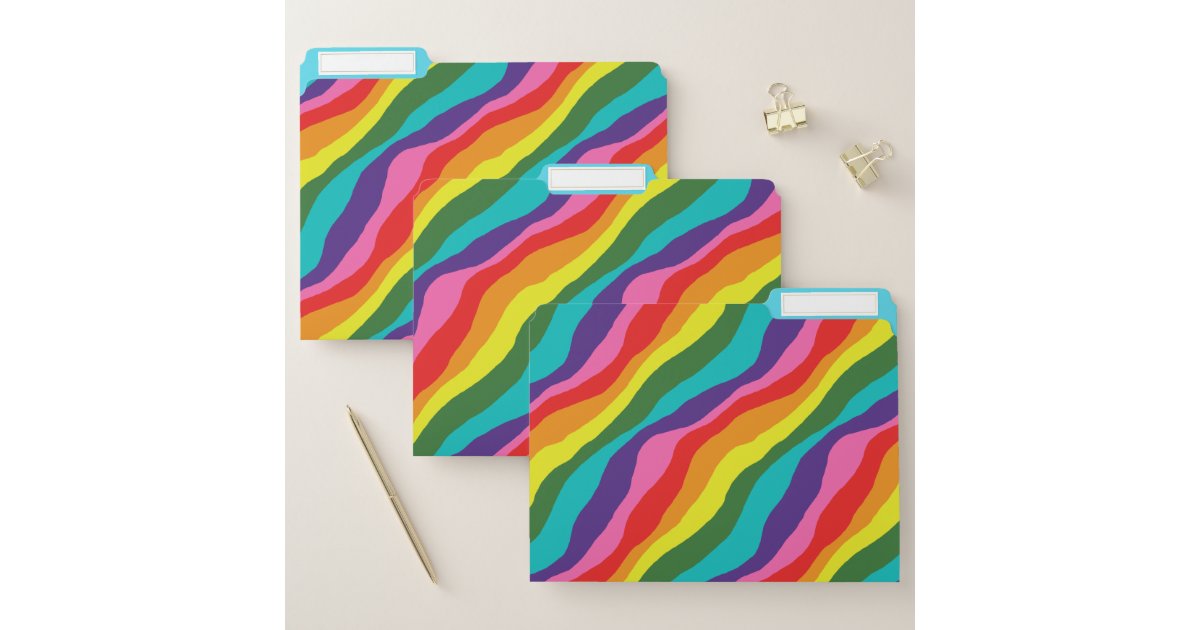 Rainbow Patterns File Folder | Zazzle