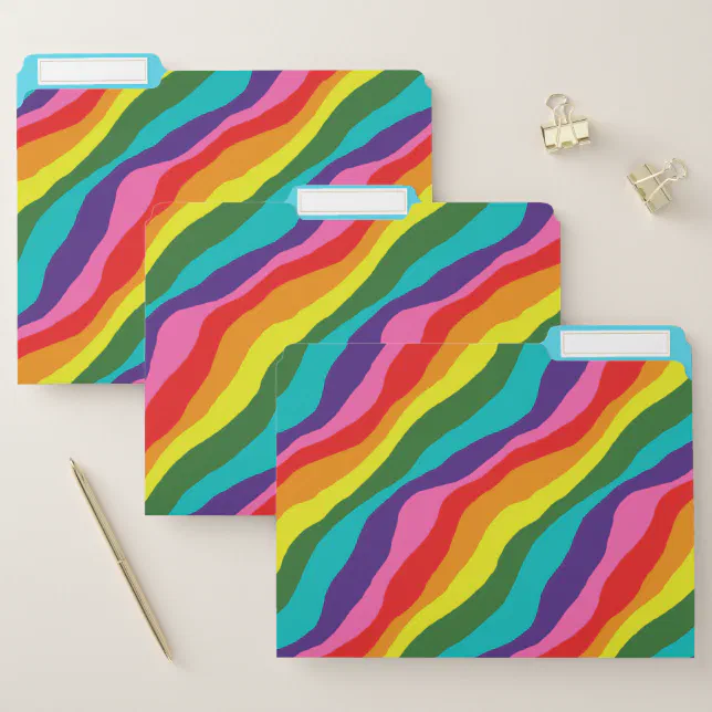 Rainbow Patterns File Folder | Zazzle