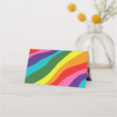 Rainbow Patterns Place Card | Zazzle
