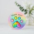 Rainbow Paw Print Birthday Party Thank You Cards | Zazzle