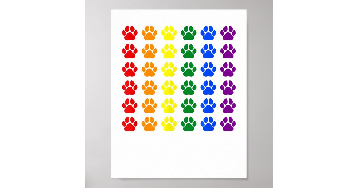 Rainbow Paw Print Dog Paw LGBT Pride LGBT Supporte | Zazzle