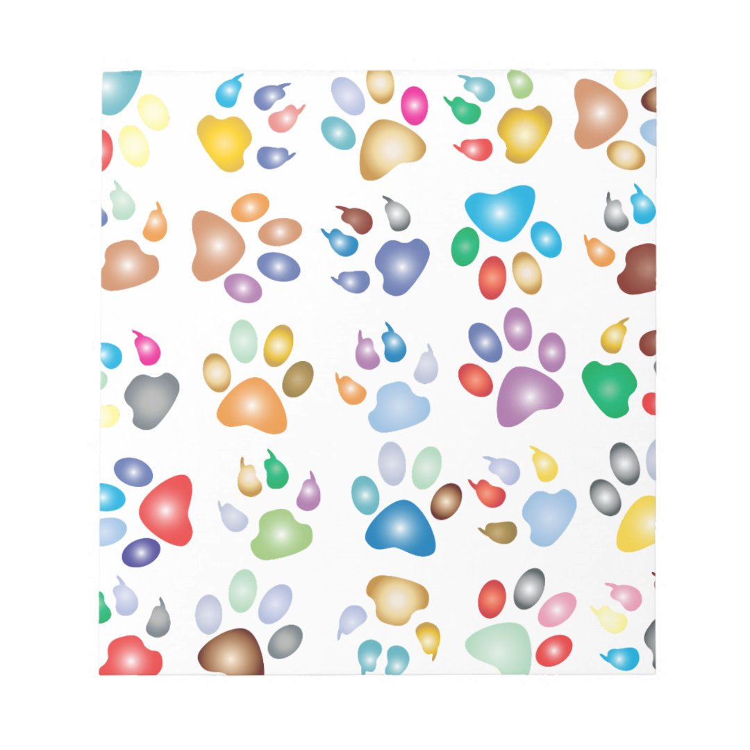Rainbow Paw Prints Notepad | Zazzle