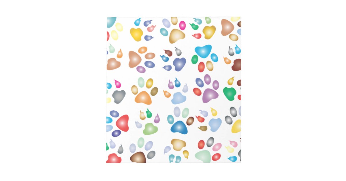 Rainbow Paw Prints Notepad | Zazzle