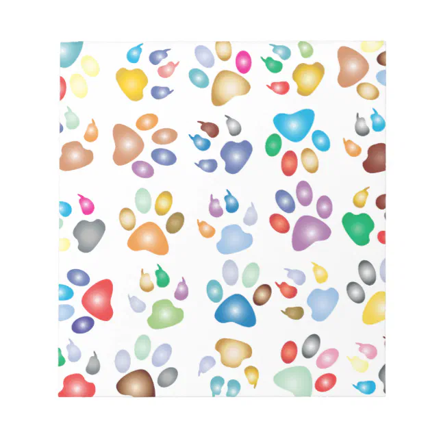 Rainbow Paw Prints Notepad | Zazzle