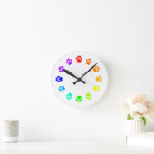 Rainbow Pawprint Clock | Zazzle