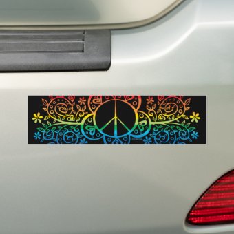 Rainbow Peace Sign Bumper sticker | Zazzle