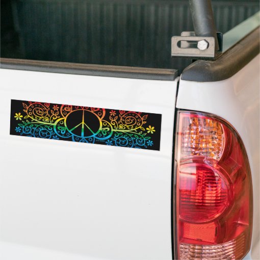 Rainbow Peace Sign Bumper sticker | Zazzle