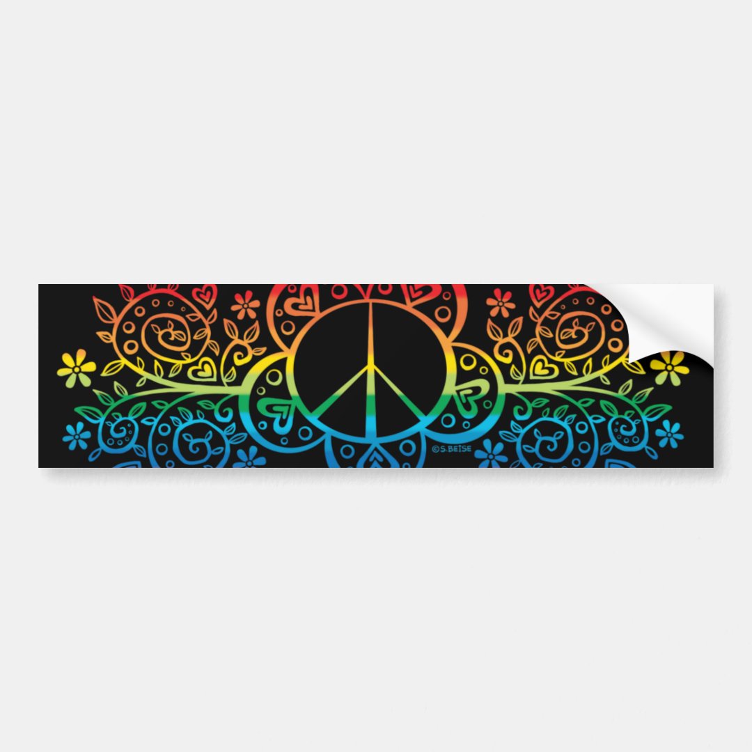 Rainbow Peace Sign Bumper sticker | Zazzle