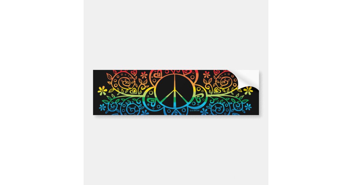 Rainbow Peace Sign Bumper sticker | Zazzle