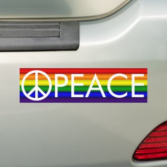 Rainbow Peace Sign Bumper Sticker | Zazzle