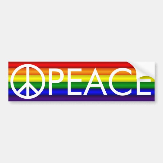 Rainbow Peace Sign Bumper Sticker | Zazzle.com