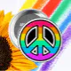 Rainbow Peace Sign Button | Zazzle