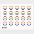 Rainbow Peace Sign Classic Round Sticker | Zazzle