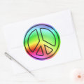 Rainbow Peace Sign Classic Round Stickers | Zazzle