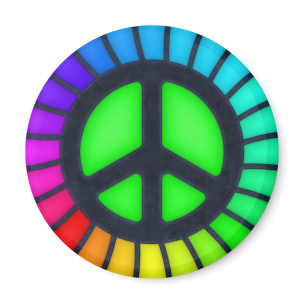 Rainbow Peace Sign Fabric | Zazzle.com
