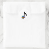 Rainbow Peace Sign Music Note Classic Round Sticker | Zazzle