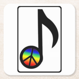Rainbow Peace Sign Music Note Fabric | Zazzle