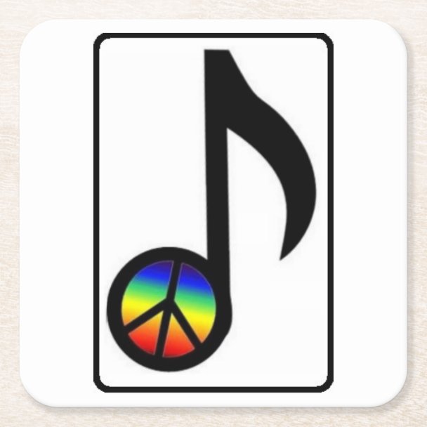 Rainbow Peace Sign Music Note Fabric | Zazzle