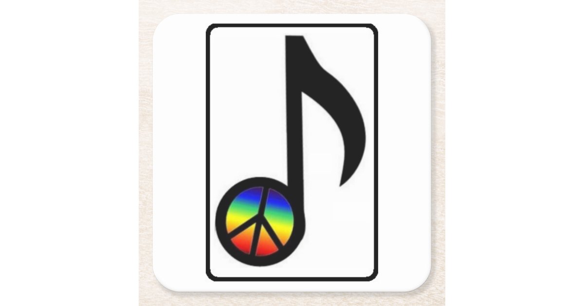 Rainbow Peace Sign Music Note Coasters | Zazzle