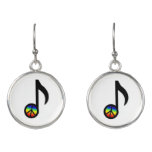 Rainbow Peace Sign Music Note Fabric | Zazzle