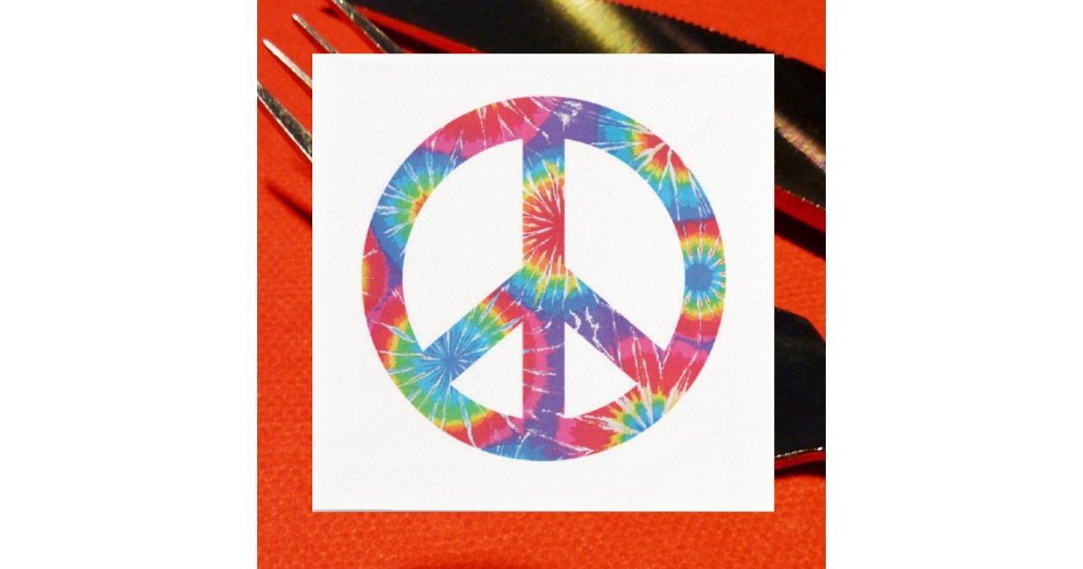 Rainbow Peace Sign Napkins 60s sixties party | Zazzle