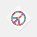 Rainbow Peace Sign Napkins 60s sixties party | Zazzle