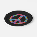 Rainbow Peace Sign Paper Plates 60s sixties party | Zazzle