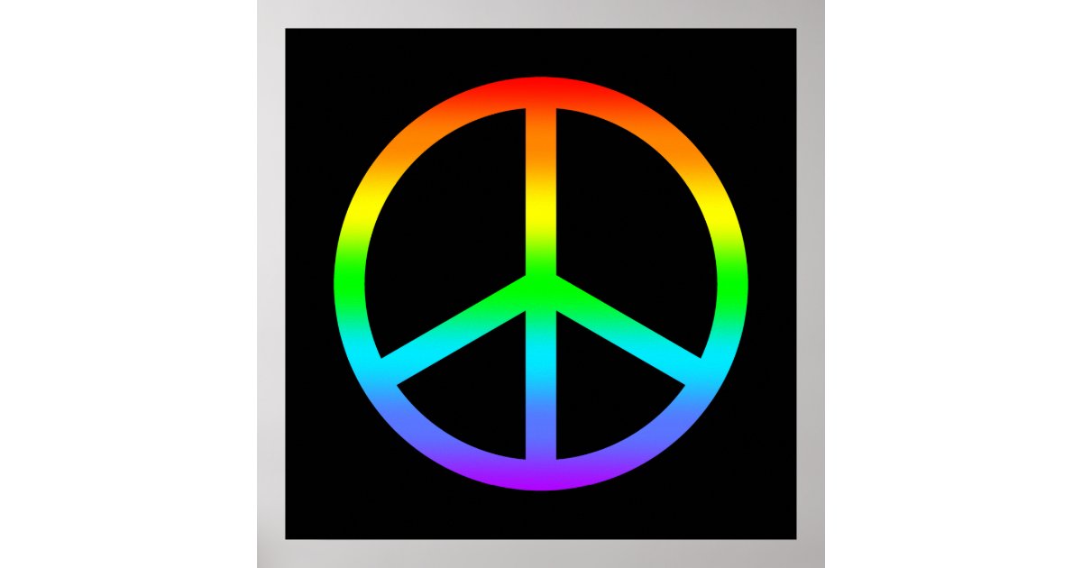 Rainbow Peace Sign Poster | Zazzle