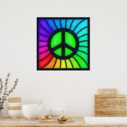Rainbow Peace Sign Poster | Zazzle