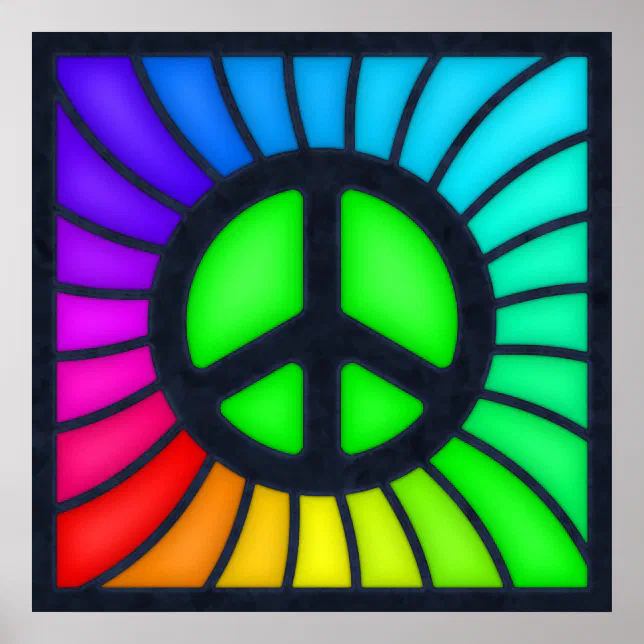 Rainbow Peace Sign Poster | Zazzle