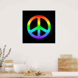 Rainbow Peace Sign Poster | Zazzle