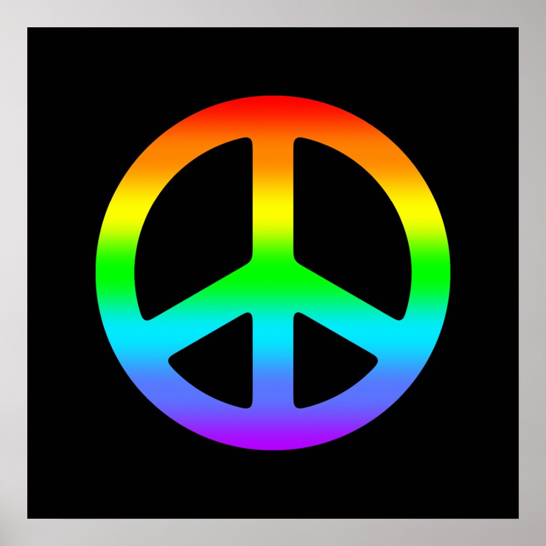 Rainbow Peace Sign Poster | Zazzle
