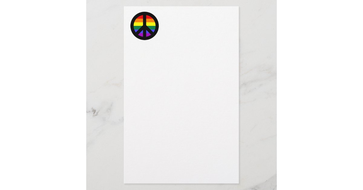 Rainbow Peace Sign Stationery | Zazzle