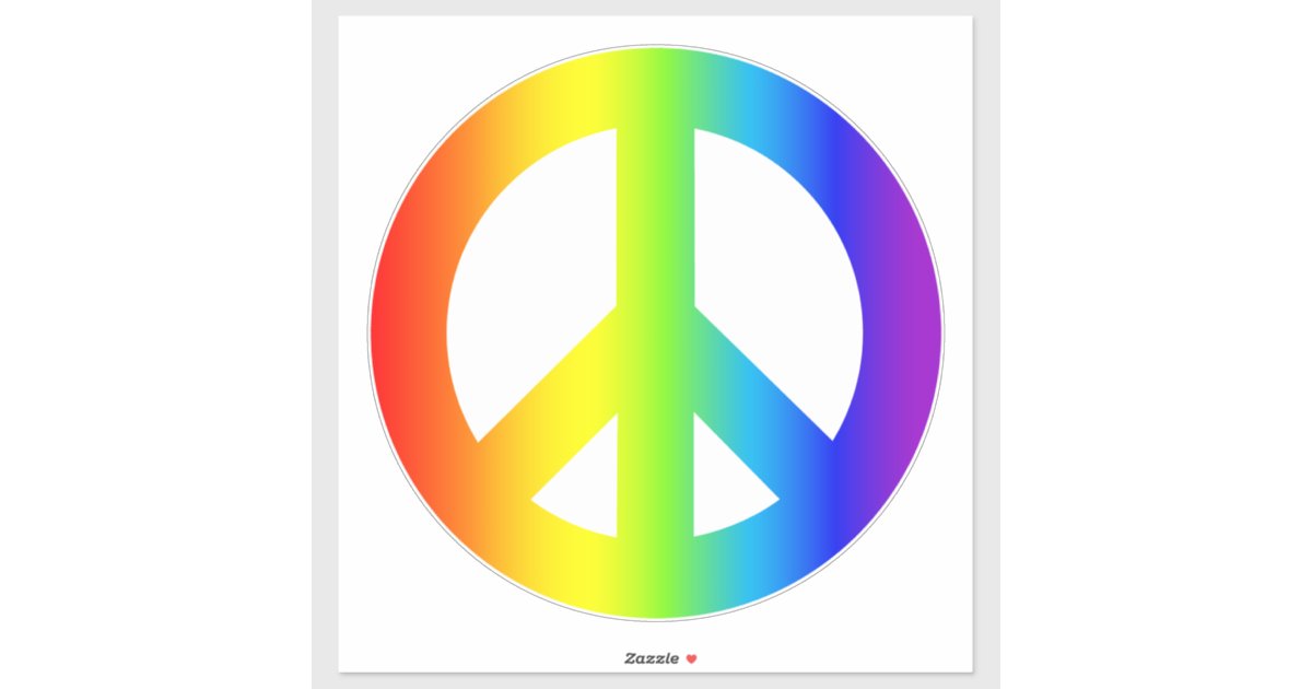 Rainbow Peace Sign Sticker | Zazzle