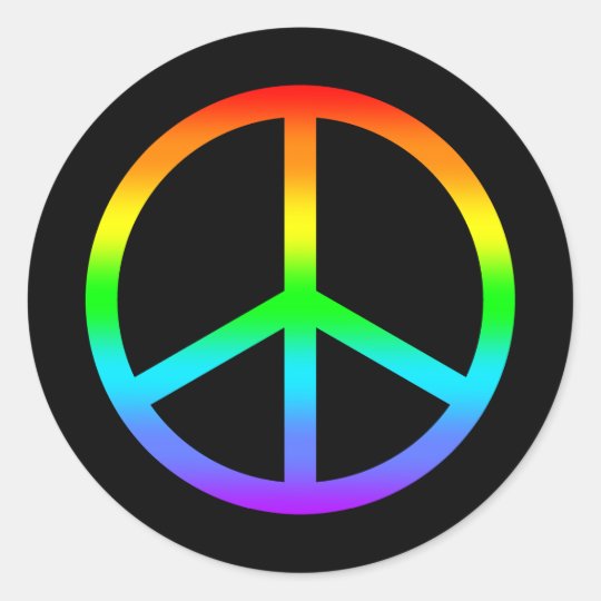 Rainbow Peace Sign Sticker | Zazzle.com