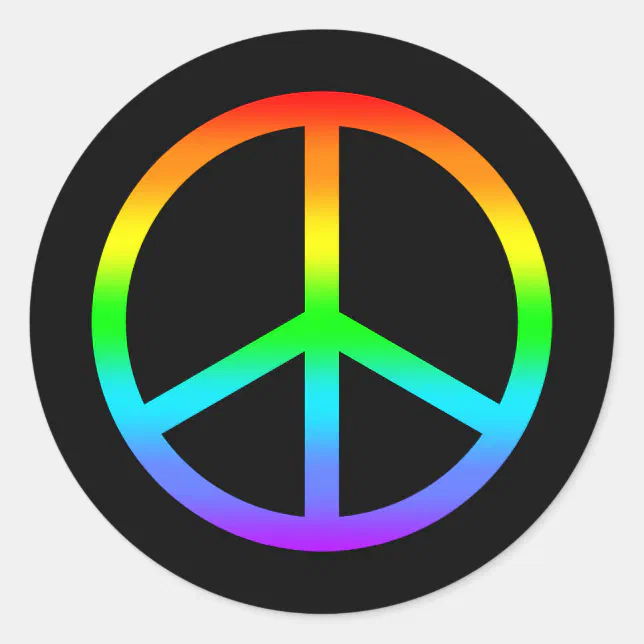 Rainbow Peace Sign Sticker | Zazzle