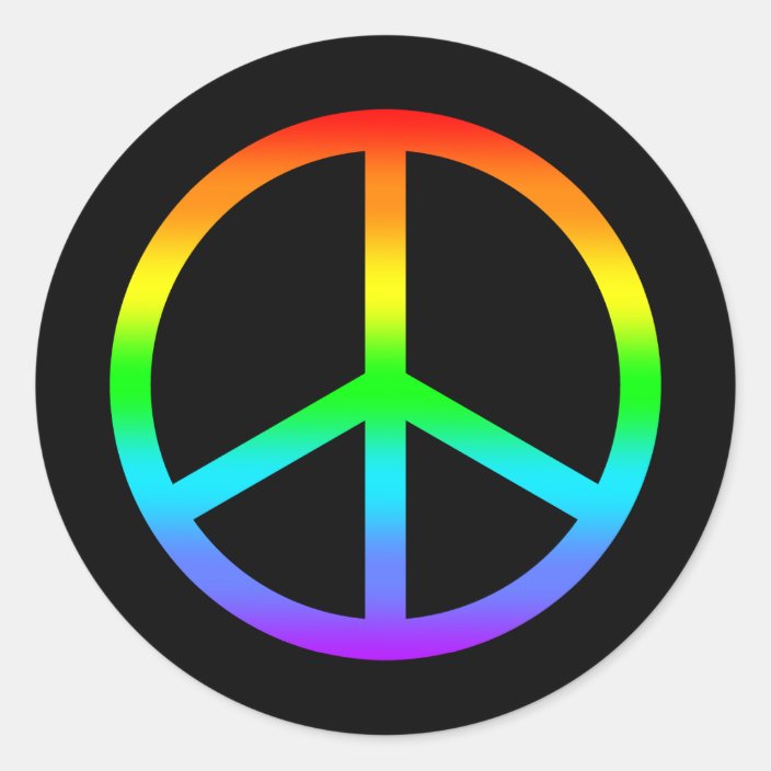 Rainbow Peace Sign Sticker | Zazzle.com