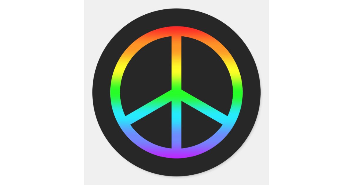 Rainbow Peace Sign Sticker | Zazzle