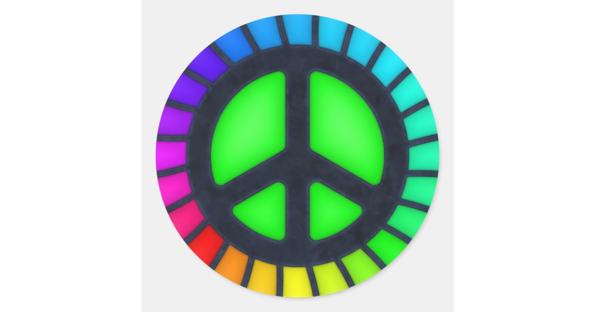 Rainbow Peace Sign Sticker | Zazzle